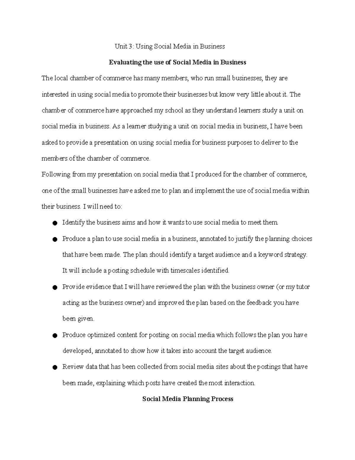 Unit 3 Using Social Media in Business- LAB C Evaluating the use of ...