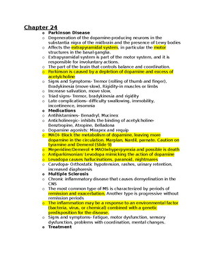 Chapter 21 Notes - Chapter 21 o Central nervous system is Brain and ...