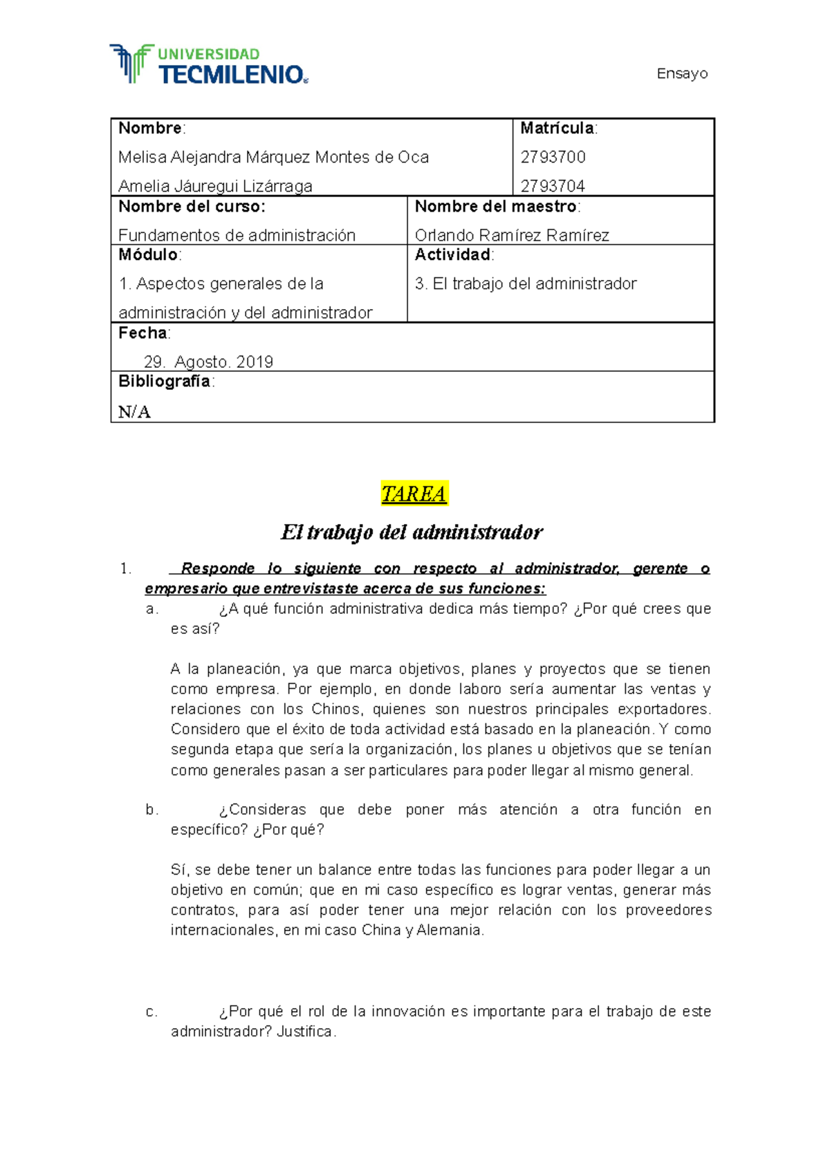 Actividad 3 ameliamelisa - Nombre: Melisa Alejandra Márquez Montes de ...