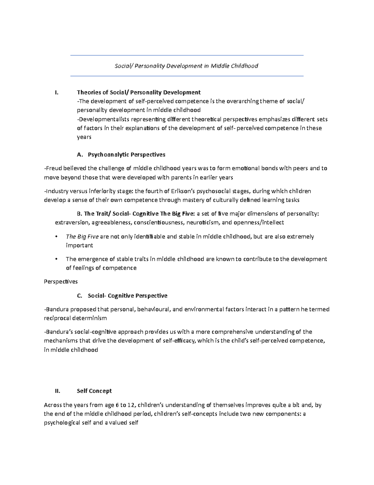 Social Personality Development - Theories of Social/ Personality ...