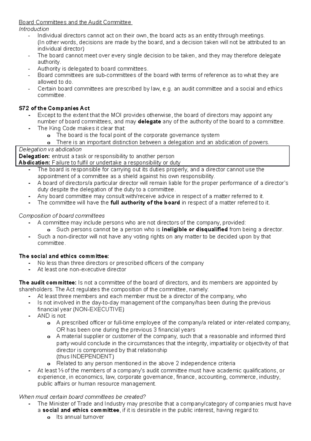 Board Committees - Complete - Board Committees and the Audit Committee ...