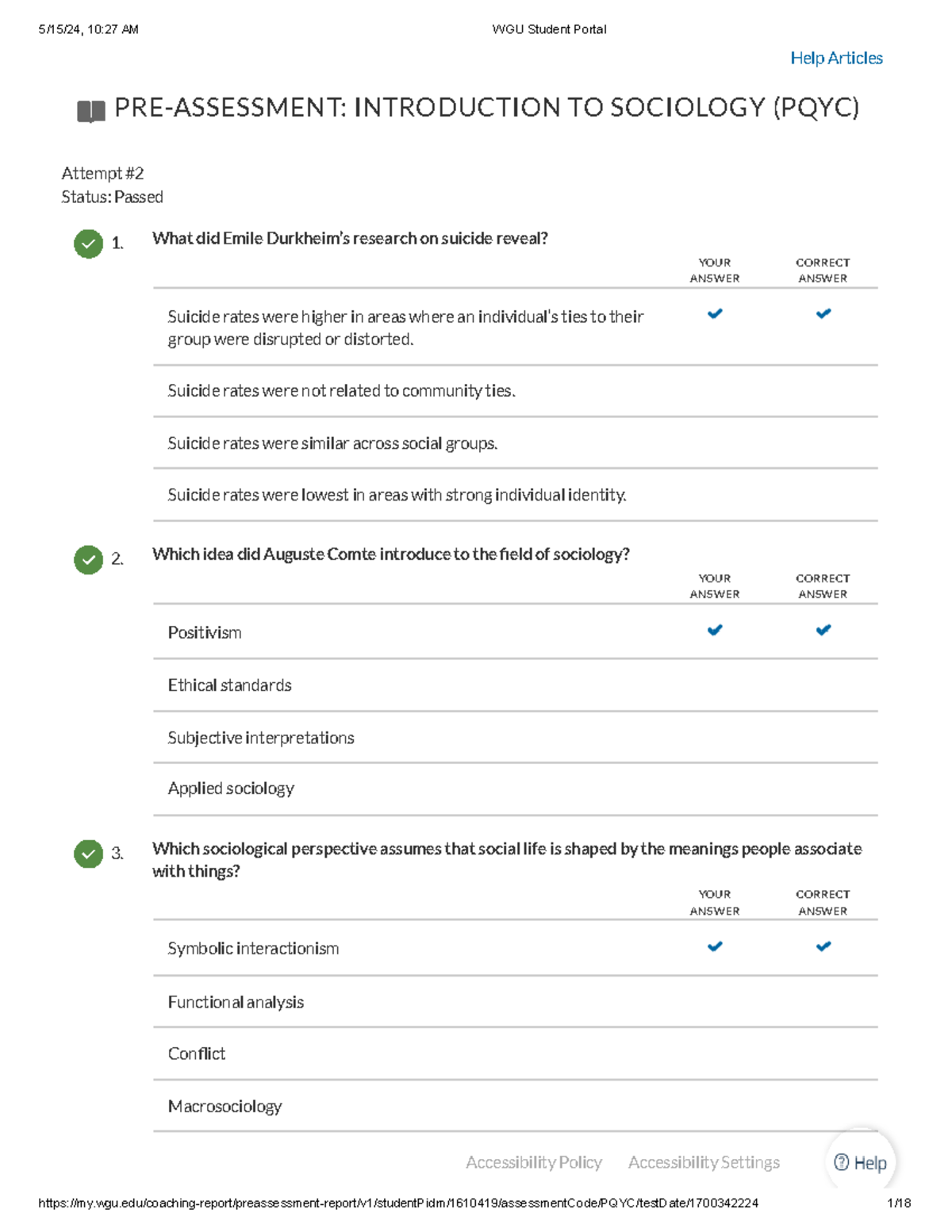 Introduction to Sociology - Help Articles PRE-ASSESSMENT: INTRODUCTION ...
