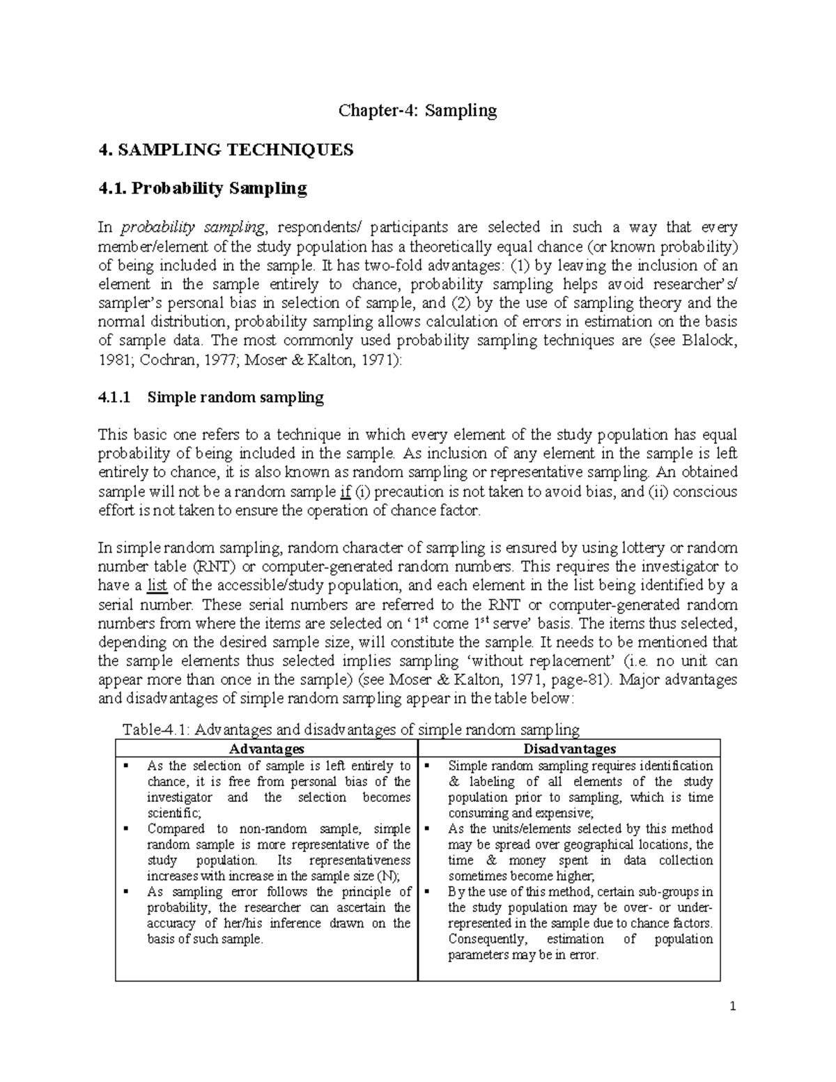 Chapter-4 Sampling - Marketing Research - DU - Studocu