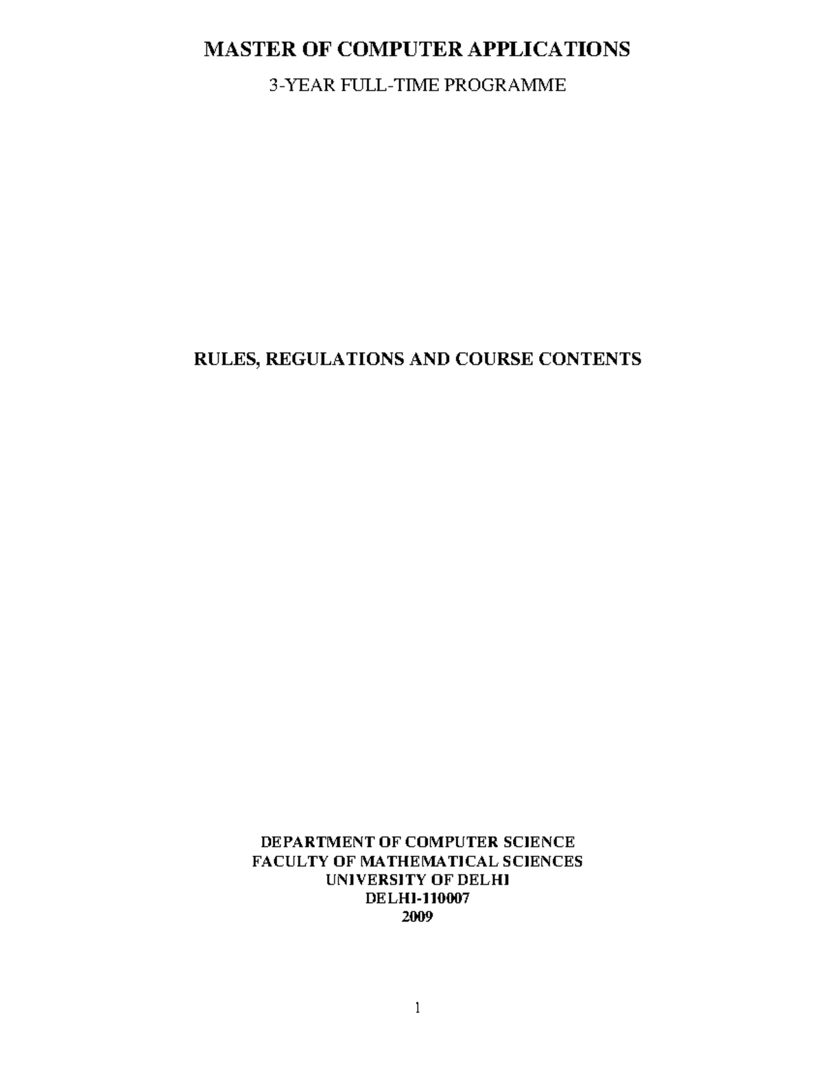 Mca Syllabus Lecture Notes 1 Master Of Computer Applications 3 Year Full Time Programme 9169