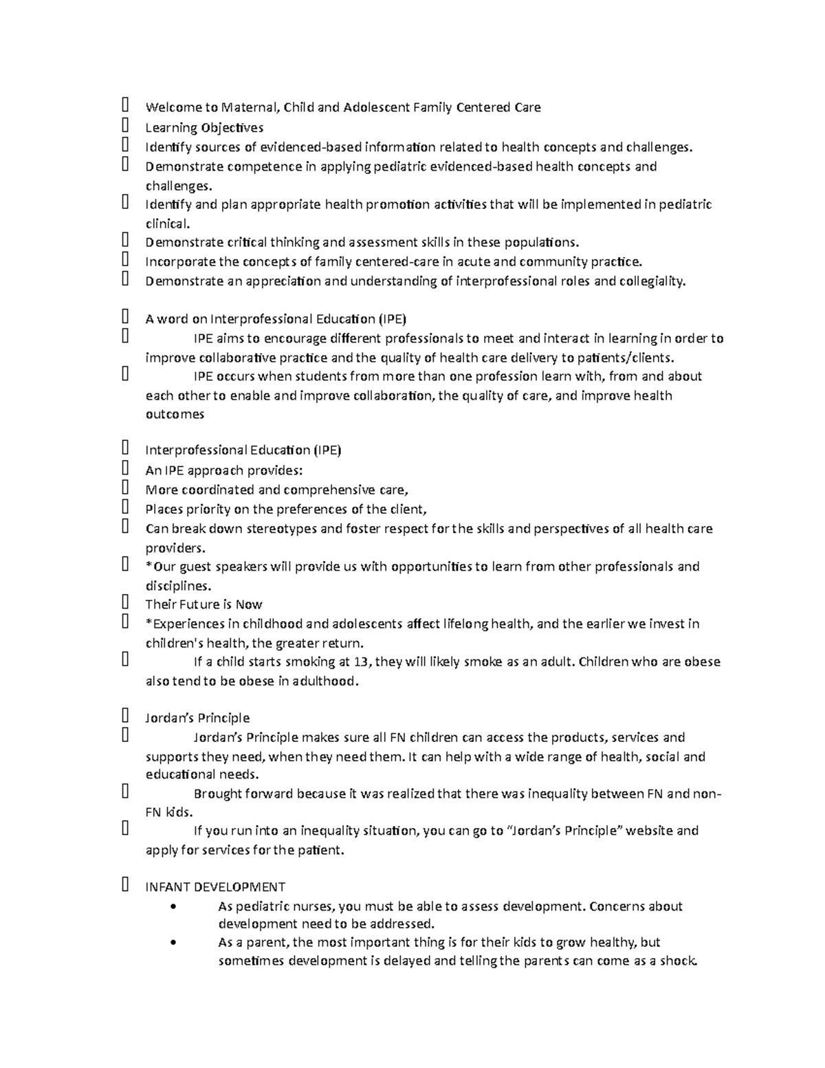 Peds notes in full - Welcome to Maternal, Child and Adolescent Family ...