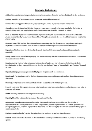 List of Poetic Techniques used by poets to identify in A level exam ...