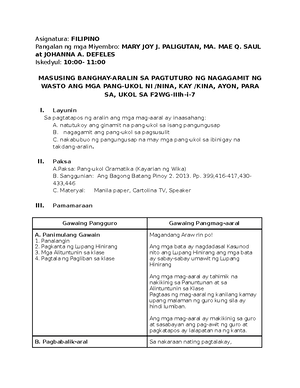 Grade 10 - Cookery SIM3 - Subject Area Quarter 1 – Module 3: Present ...