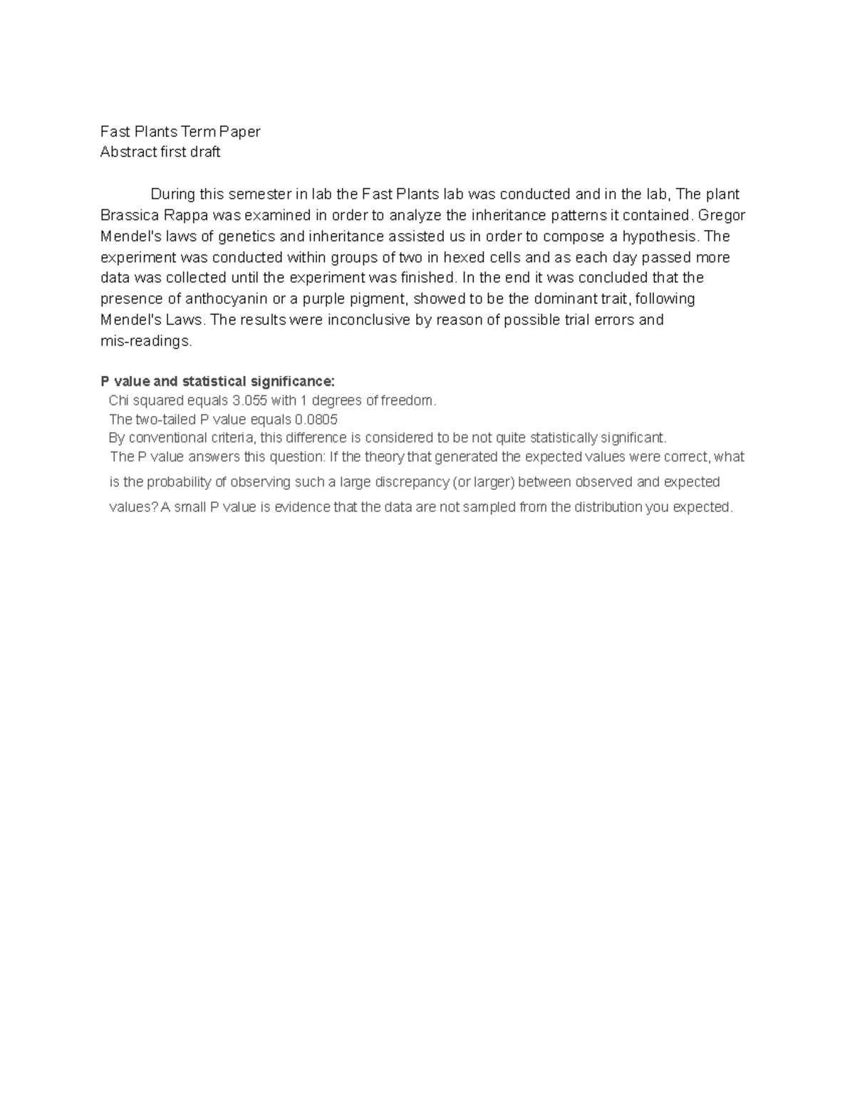 Abstract - Don't remember professor- this is for BIO Lab and all the ...