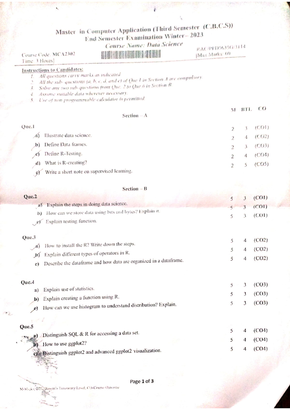 New Doc 06-05-2024 10 - . - Master in Computer Application - Studocu