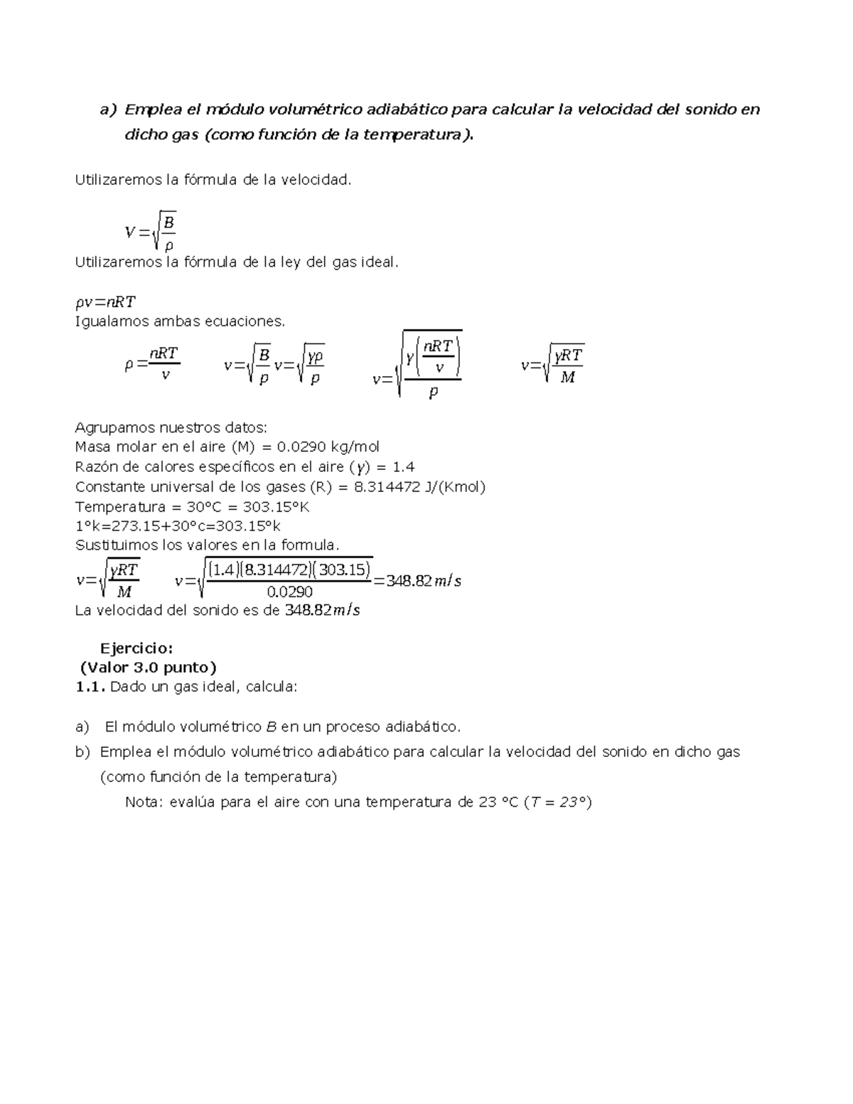 Actividad Física S5 - a) Emplea el módulo volumétrico adiabático para ...