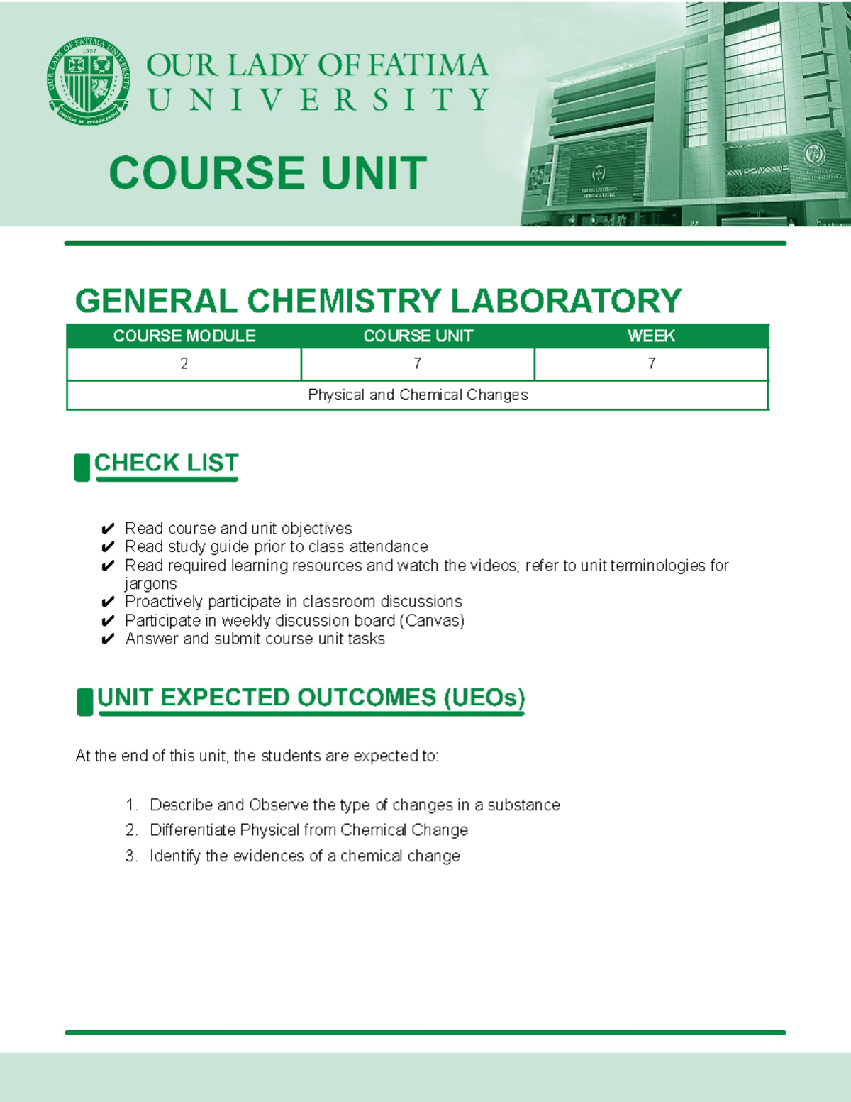 07 Physical and Chemical Change - GENERAL CHEMISTRY LABORATORY COURSE ...