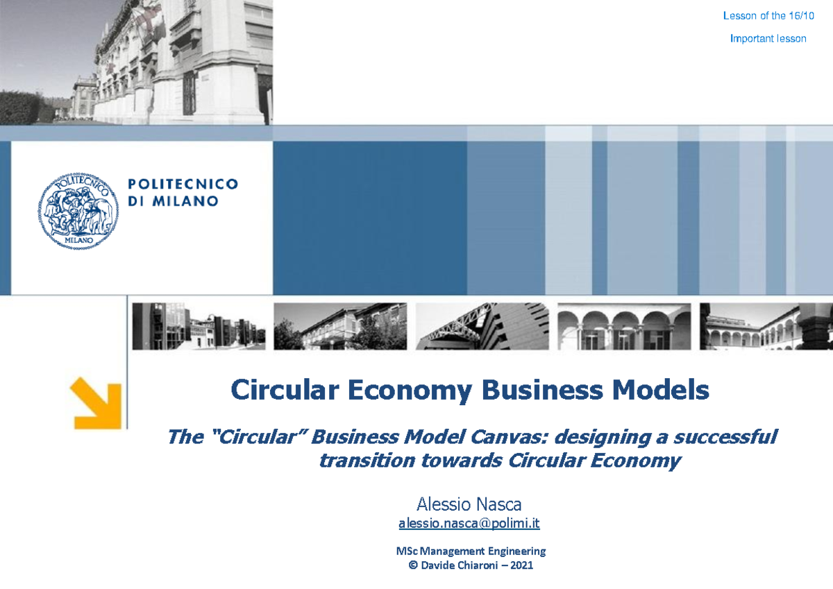 5 - Circular business models - MSc Management Engineering © Davide ...