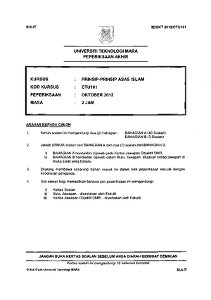 Faculty Academy OF Contemporary Islamic Studies 2013 Session 2 Diploma ...