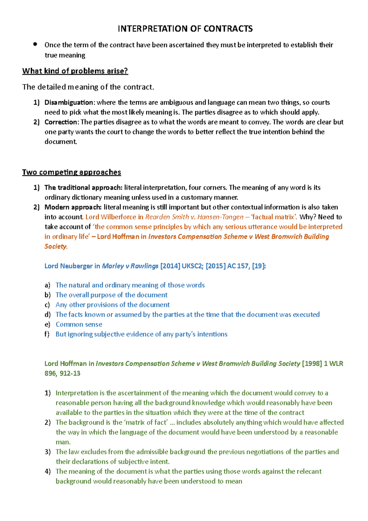 Interpretation - INTERPRETATION OF CONTRACTS Once the term of the ...