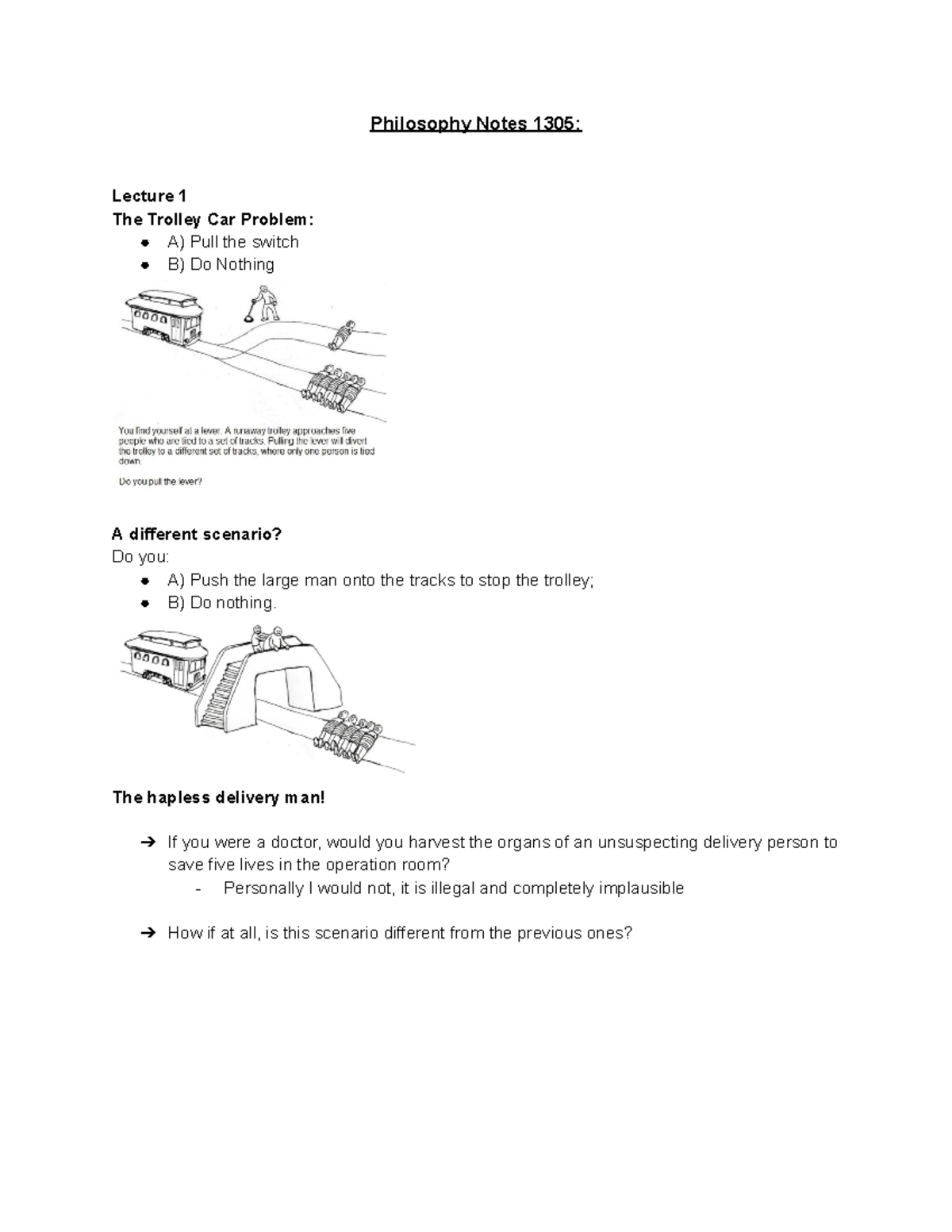 Philosophy Questions of the day - Philosophy Notes 1305: Lecture 1 The ...