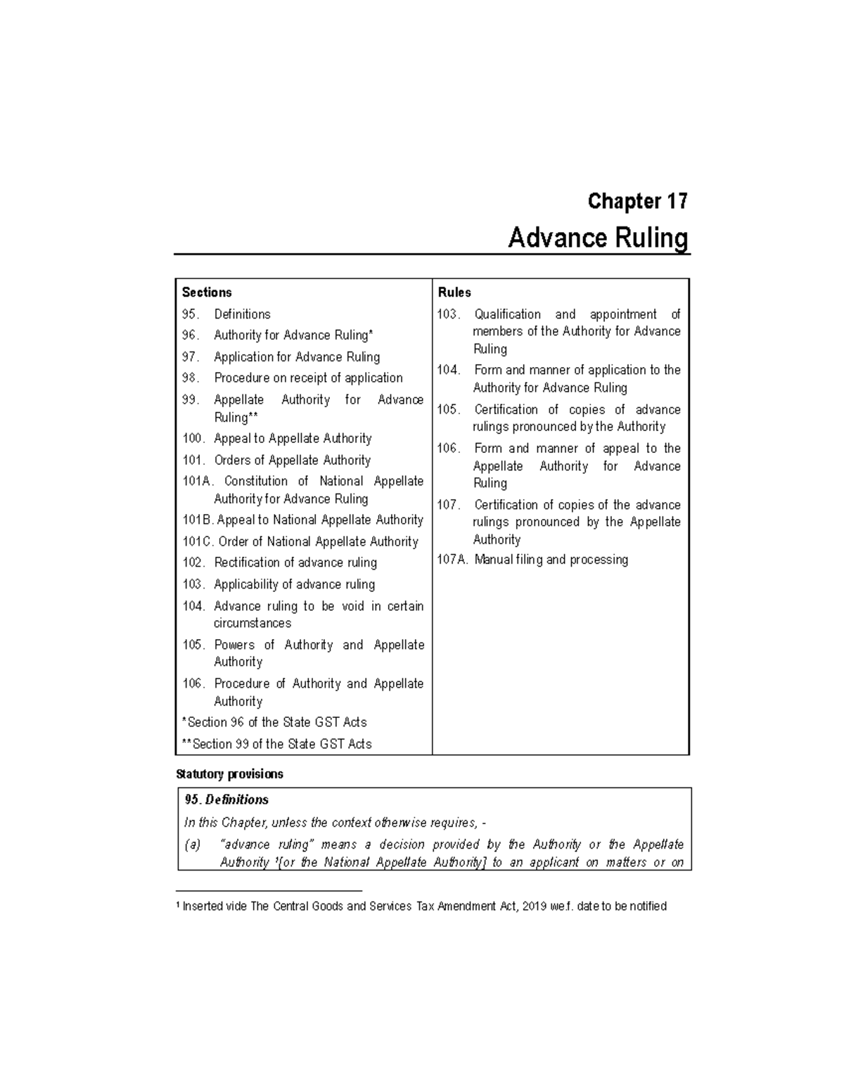 17-Advance-Ruling - GST topic wise - Chapter 17 Advance Ruling Sections ...