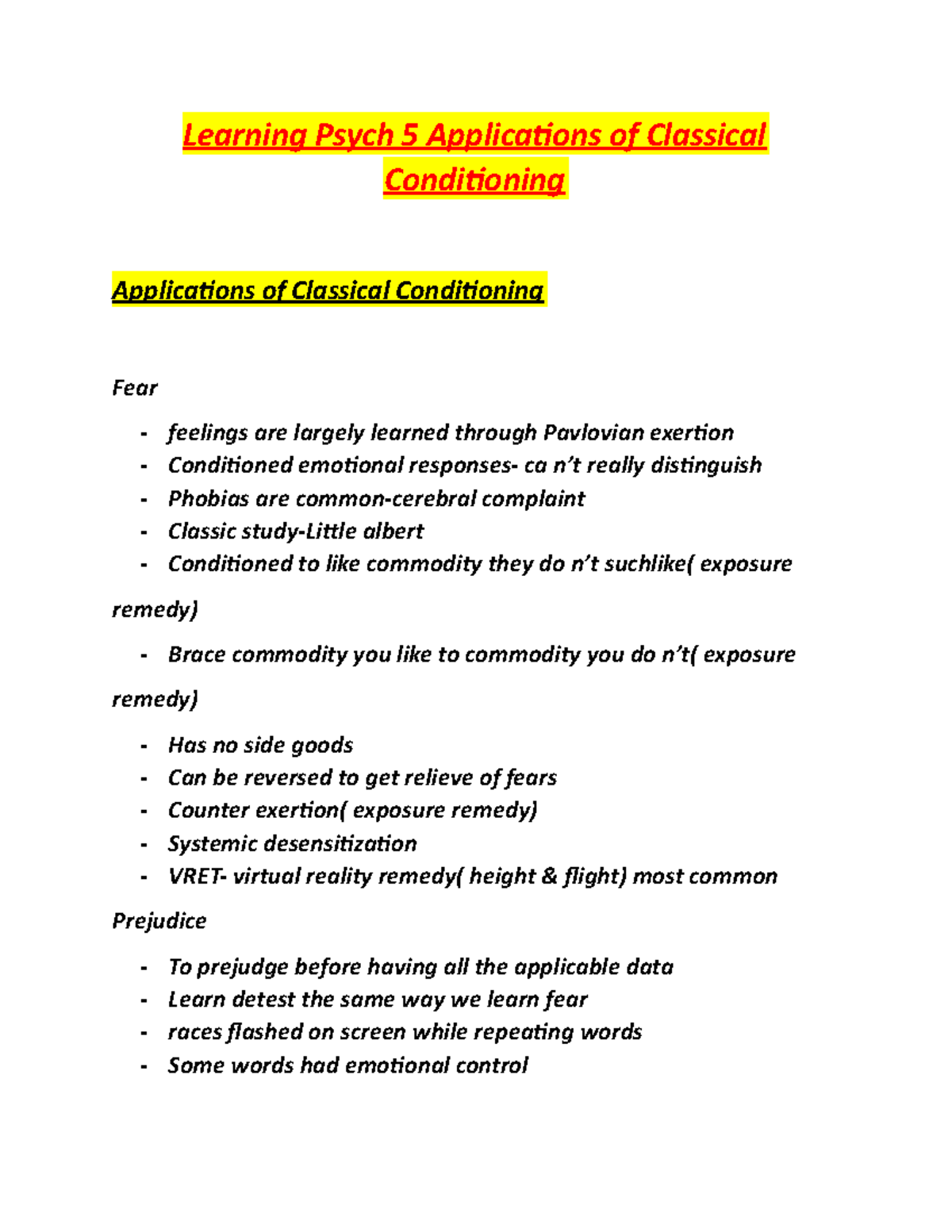Learning Psych 5 Applications of Classical Conditioning - Learning ...