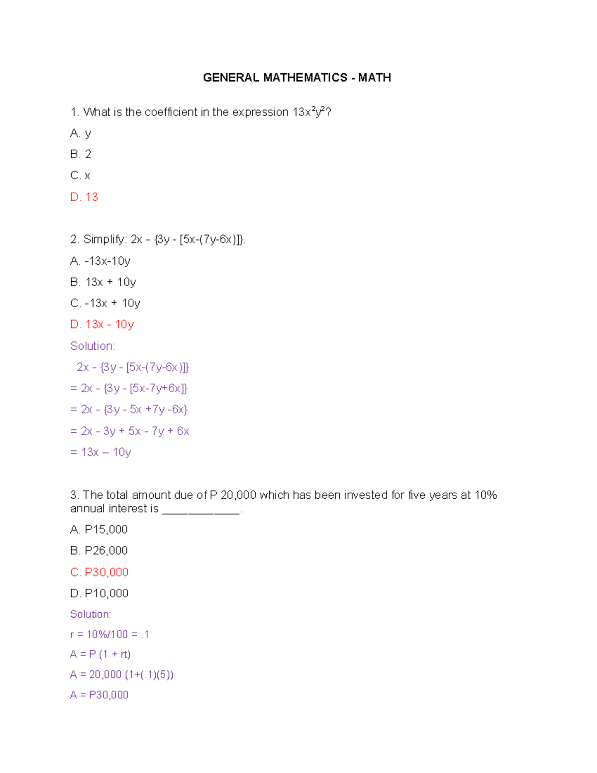 GEN MATH REVIEW GENERAL MATHEMATICS MATH What Is The Coefficient gen-math-review-general-mathematics-math-what-is-the-coefficient