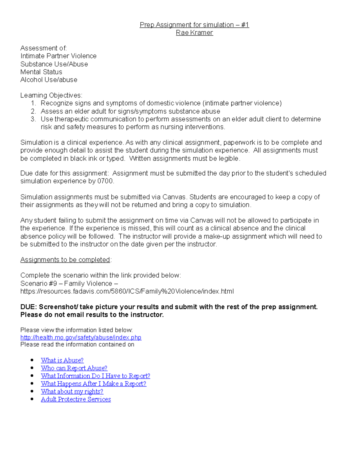 Rae Kramer - Prep Assignment updated 10 - Prep Assignment for ...