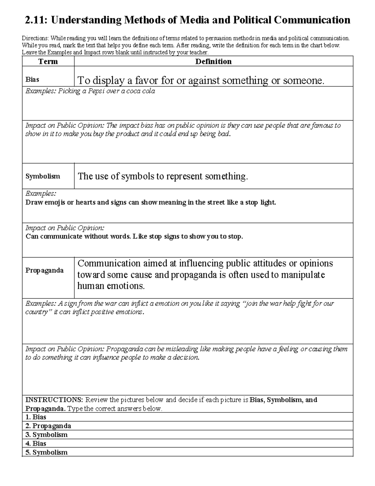 2.11 Analyze Media Political Communication James - Directions: While ...
