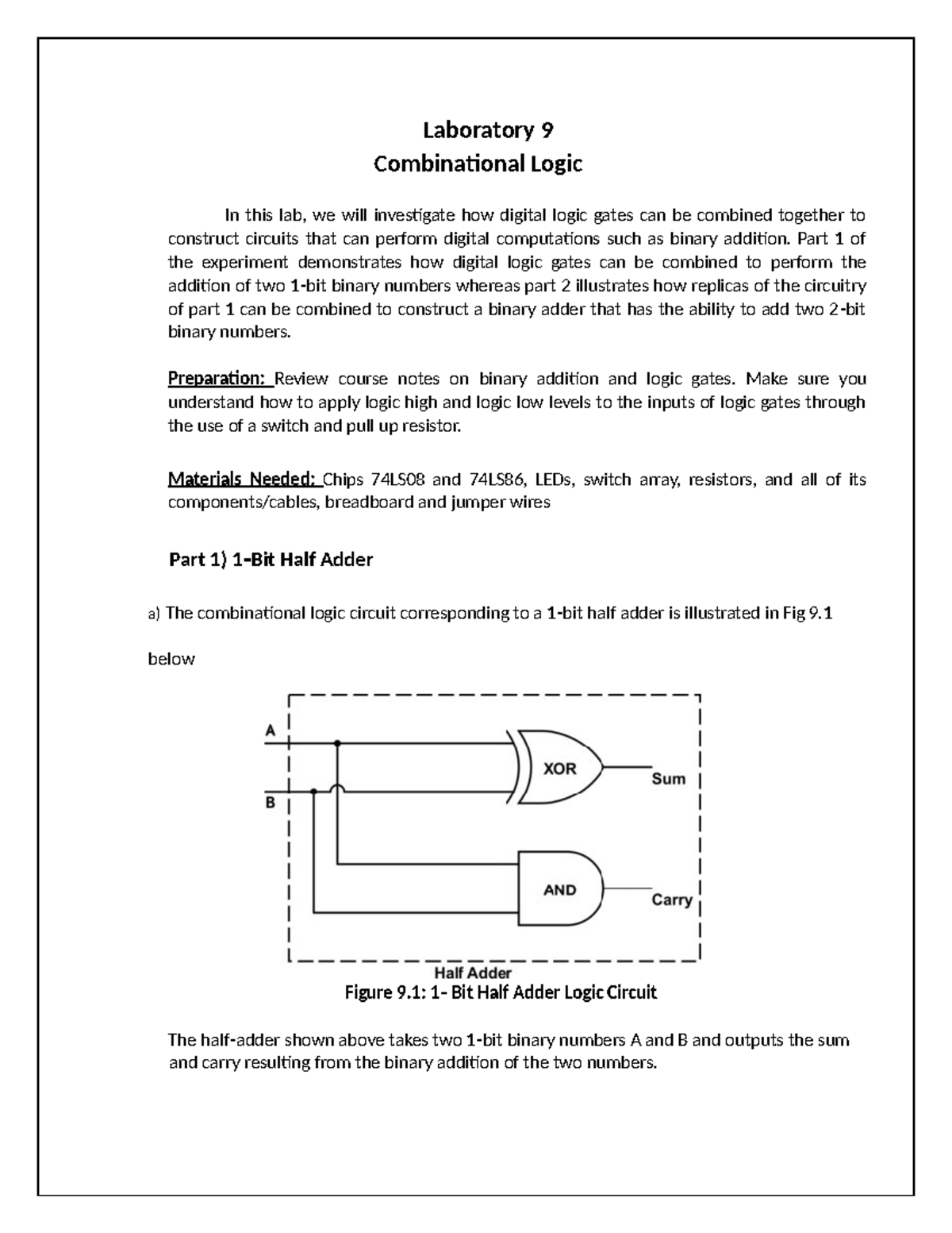 Laboratory 9 fall 2023 - lab work - Laboratory 9 Combinational Logic In this lab, we will - Studocu