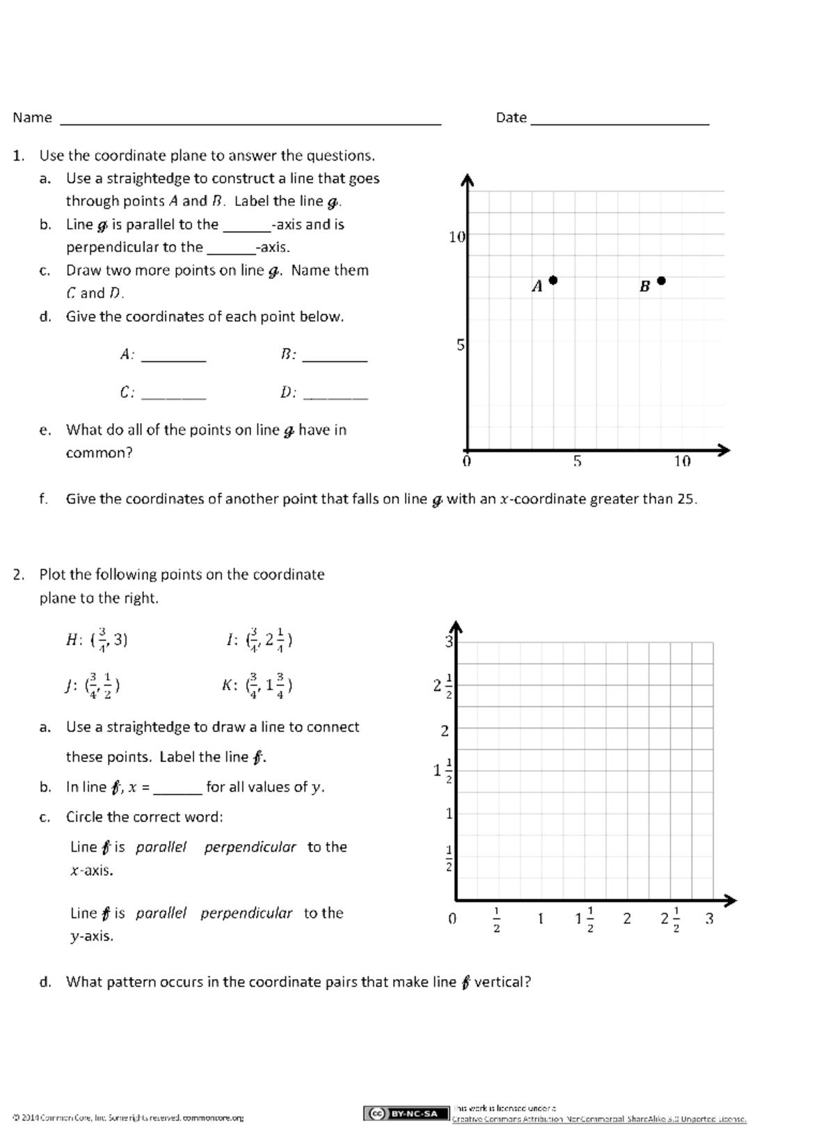 5.G - 5.G - Name Date 1. Use the coordinate plane to answer the ...