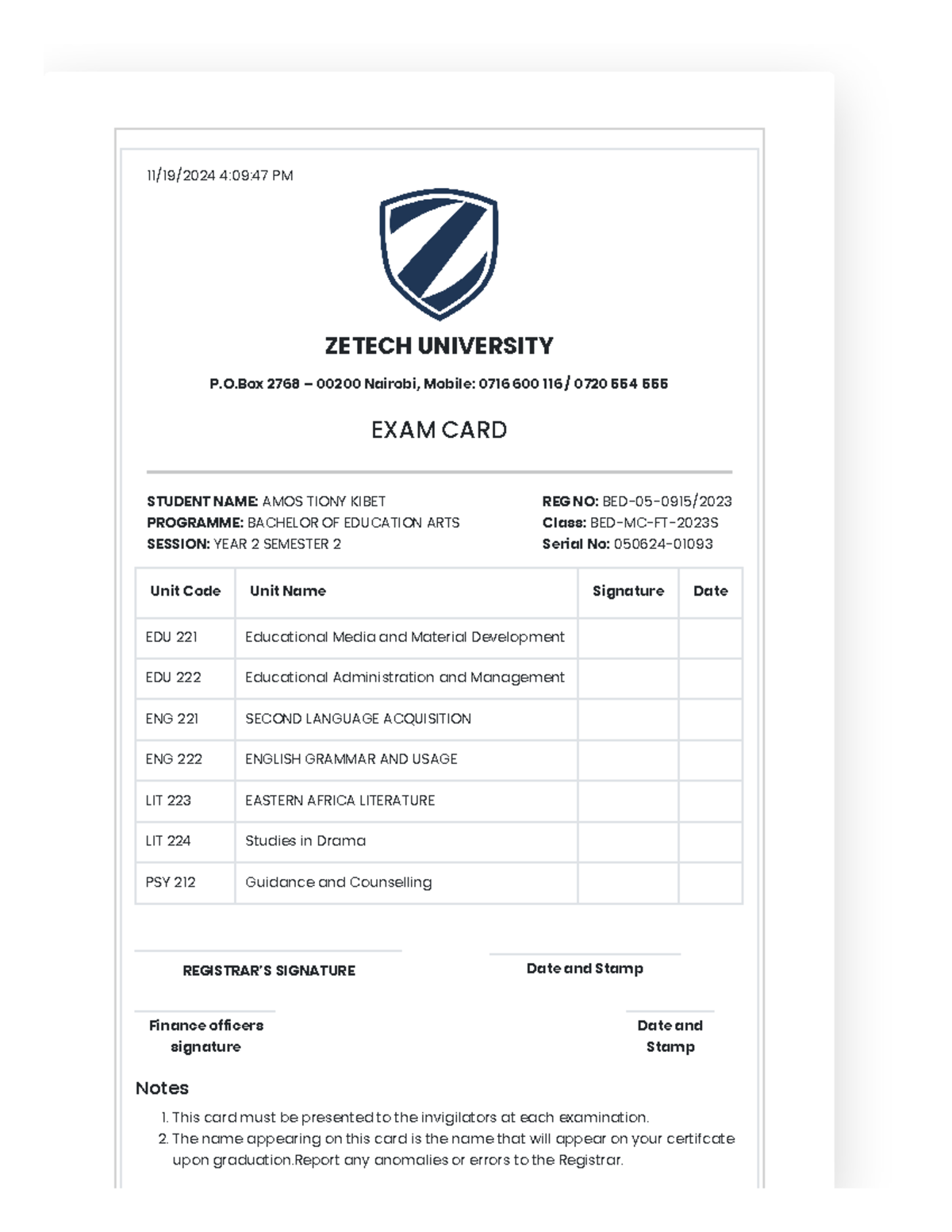 Zetech University - Revision material for incoming exams - 11/19/2024 4 ...