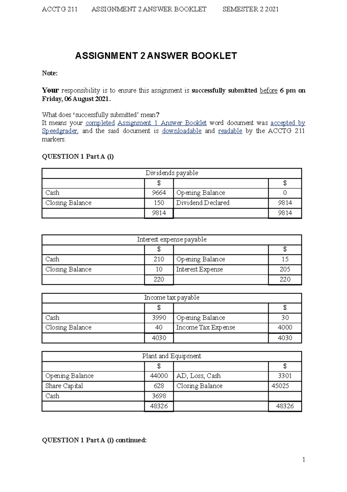 Assignment 2 Answer Booklet Completed for study - ASSIGNMENT 2 ANSWER ...