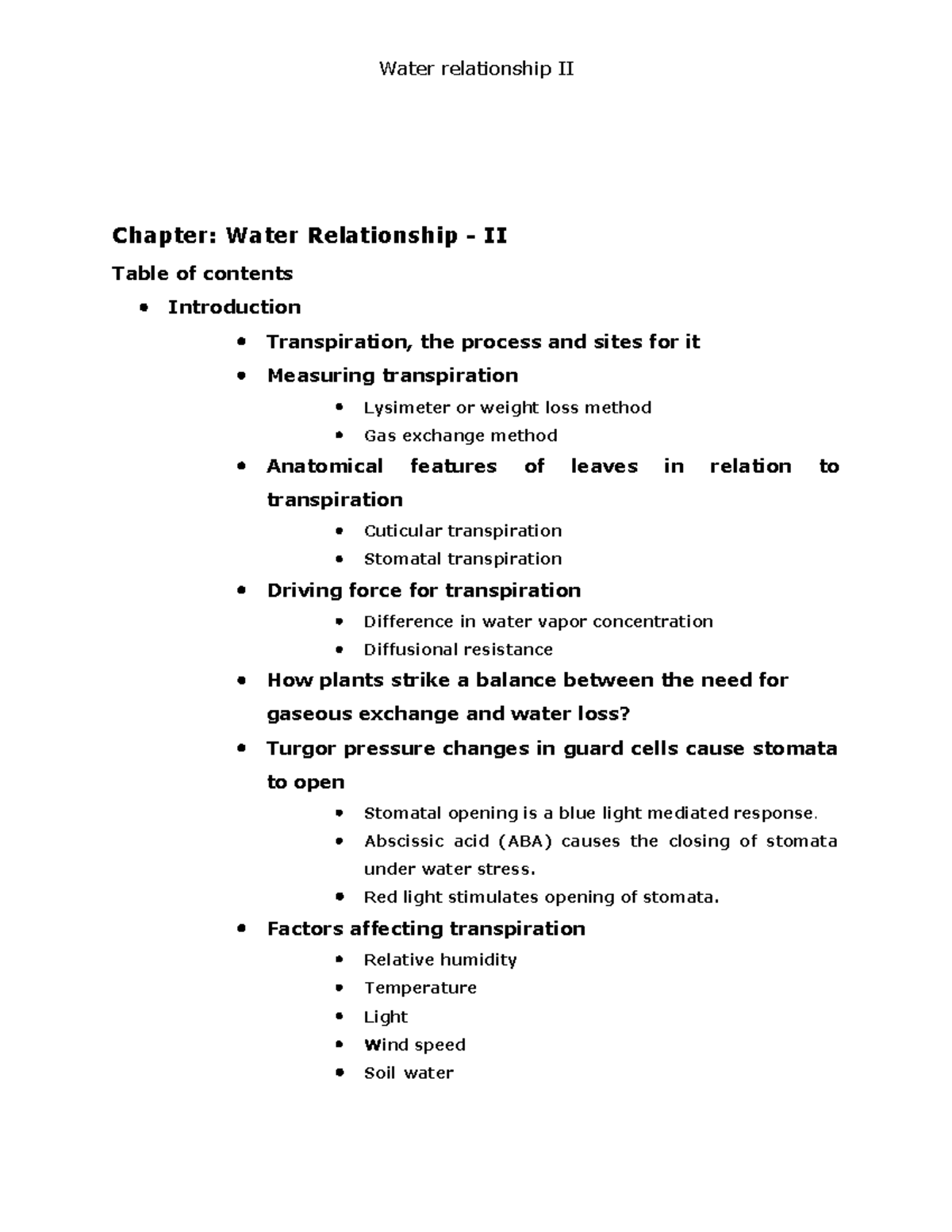 Unit -4 Water relationship II - Water relationship II Chapter: Water ...