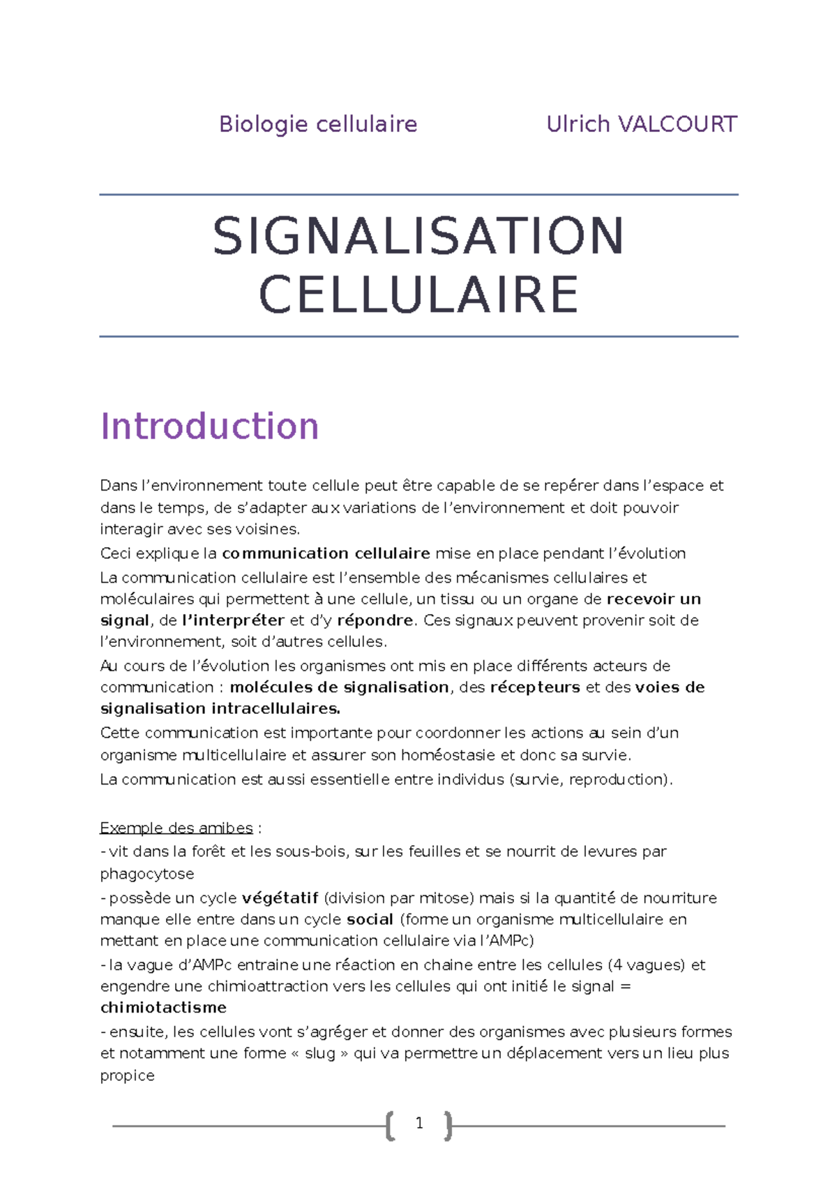 Cours de L3 : Signalisation cellulaire, communication cellulaire et ...