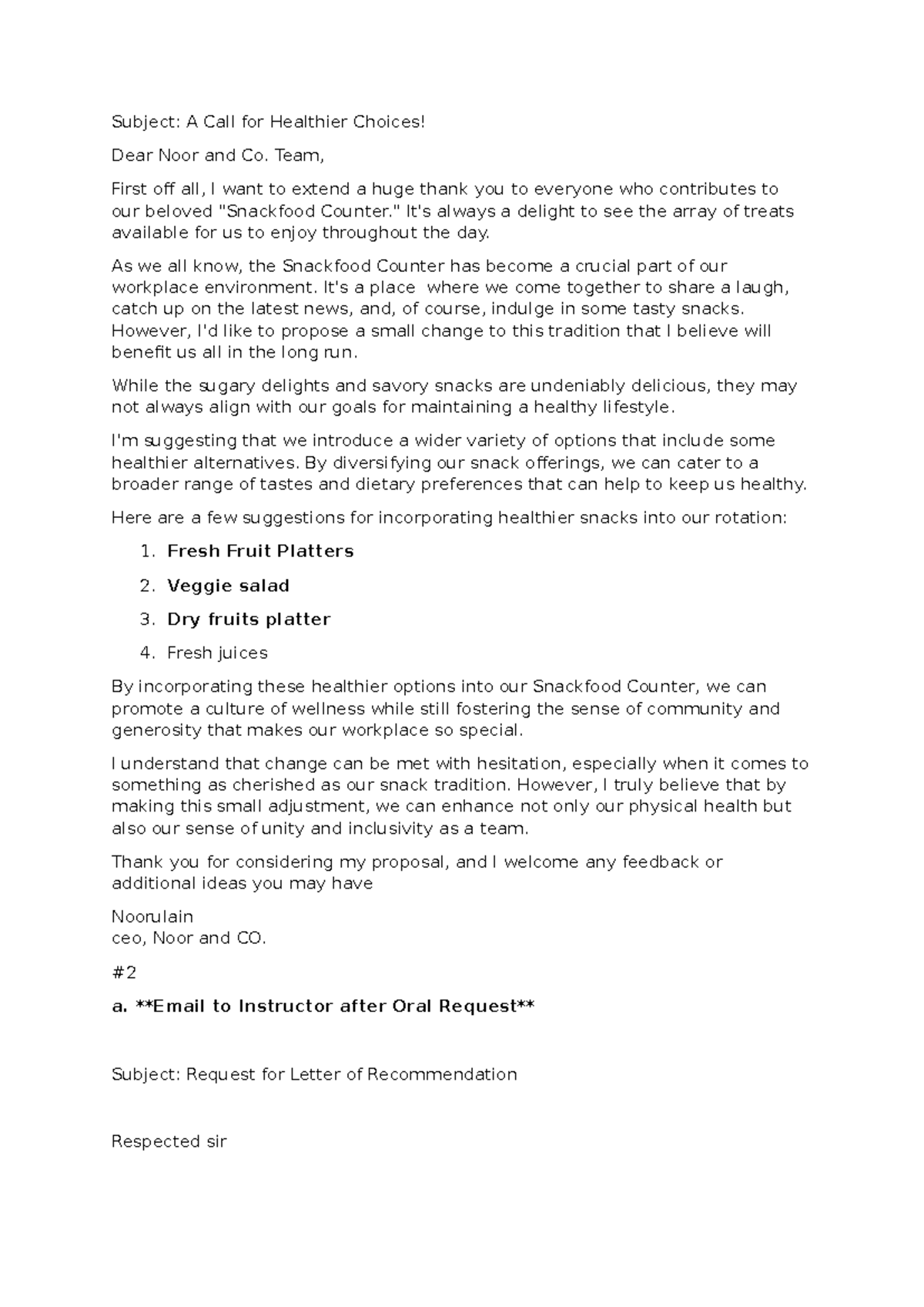 Bcreez - hello - Subject: A Call for Healthier Choices! Dear Noor and ...