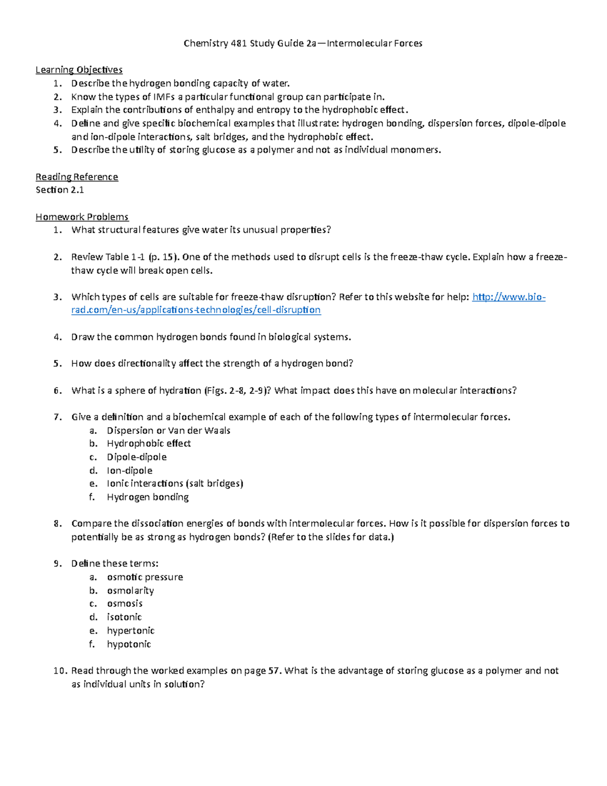 Intro To Intermolecular Forces Pogil Answers Translating Across