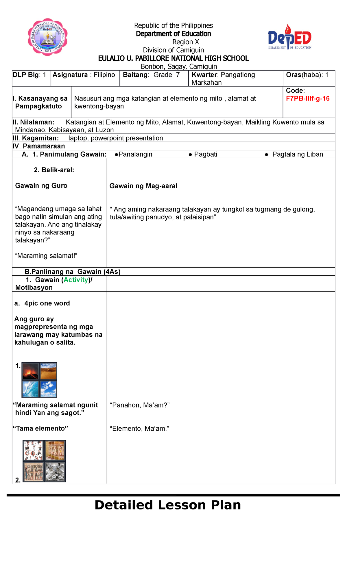 Guide DLP - Republic of the Philippines Department of Education Region ...