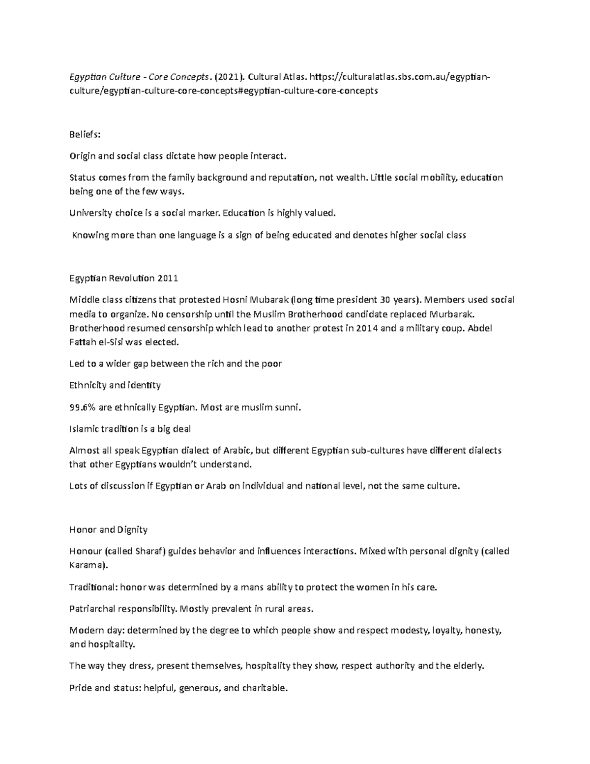 Egyptian Culture notes - Egyptian Culture - Core Concepts. (2021 ...