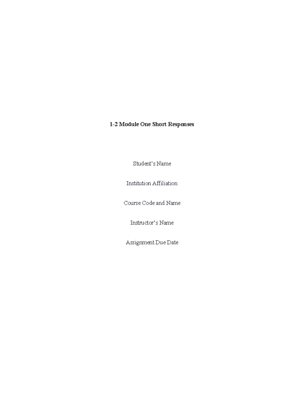 1-2 Module One Short Responses - 1-2 Module One Short Responses Student ...