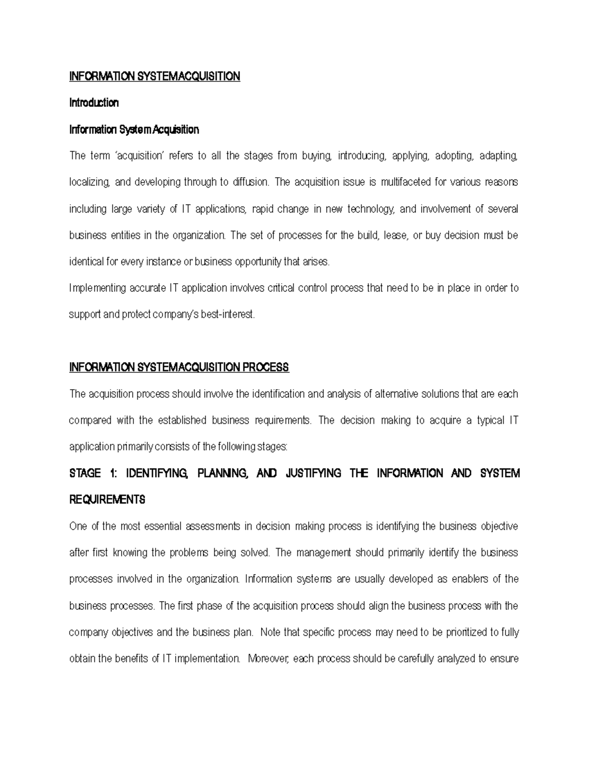 Copy of Information System Acquisition 1 - INFORMATION SYSTEM ...