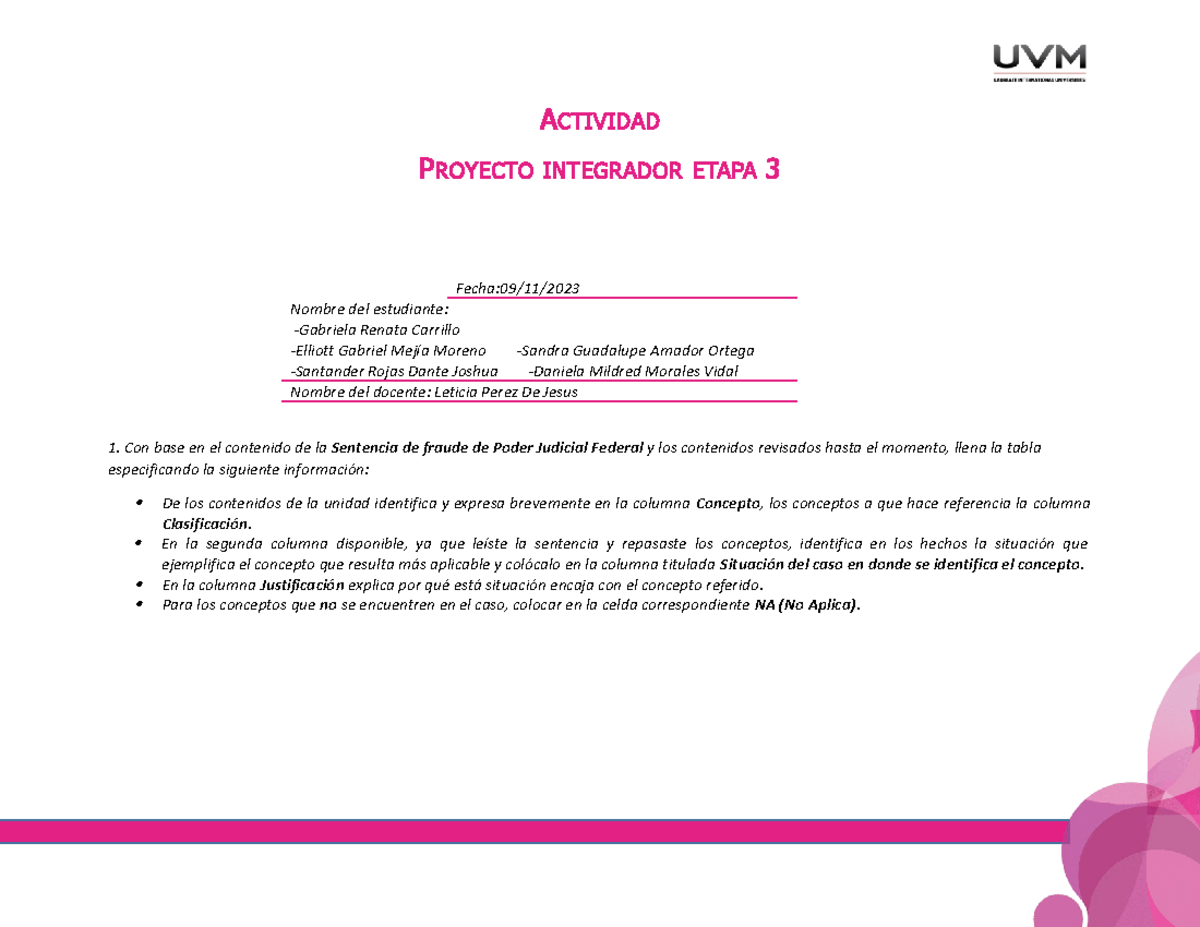 A4 Proyecto Integrador Etapa 3 Actividad Proyecto Integrador Etapa 3