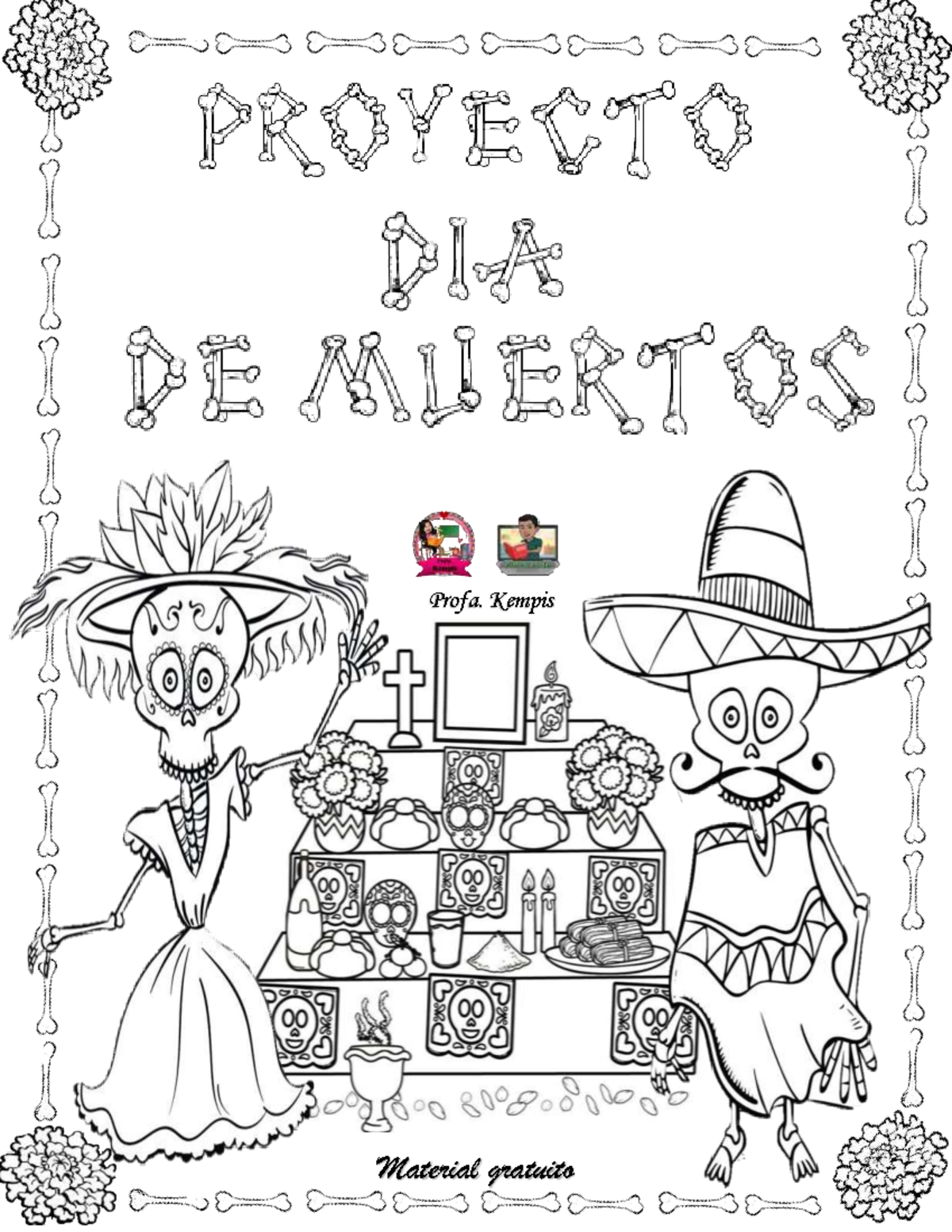 1°, 2° y 3° Proyecto día de muertos Profa Kempis - Material gratuito Profa. Kempis PROYECTO Día ...