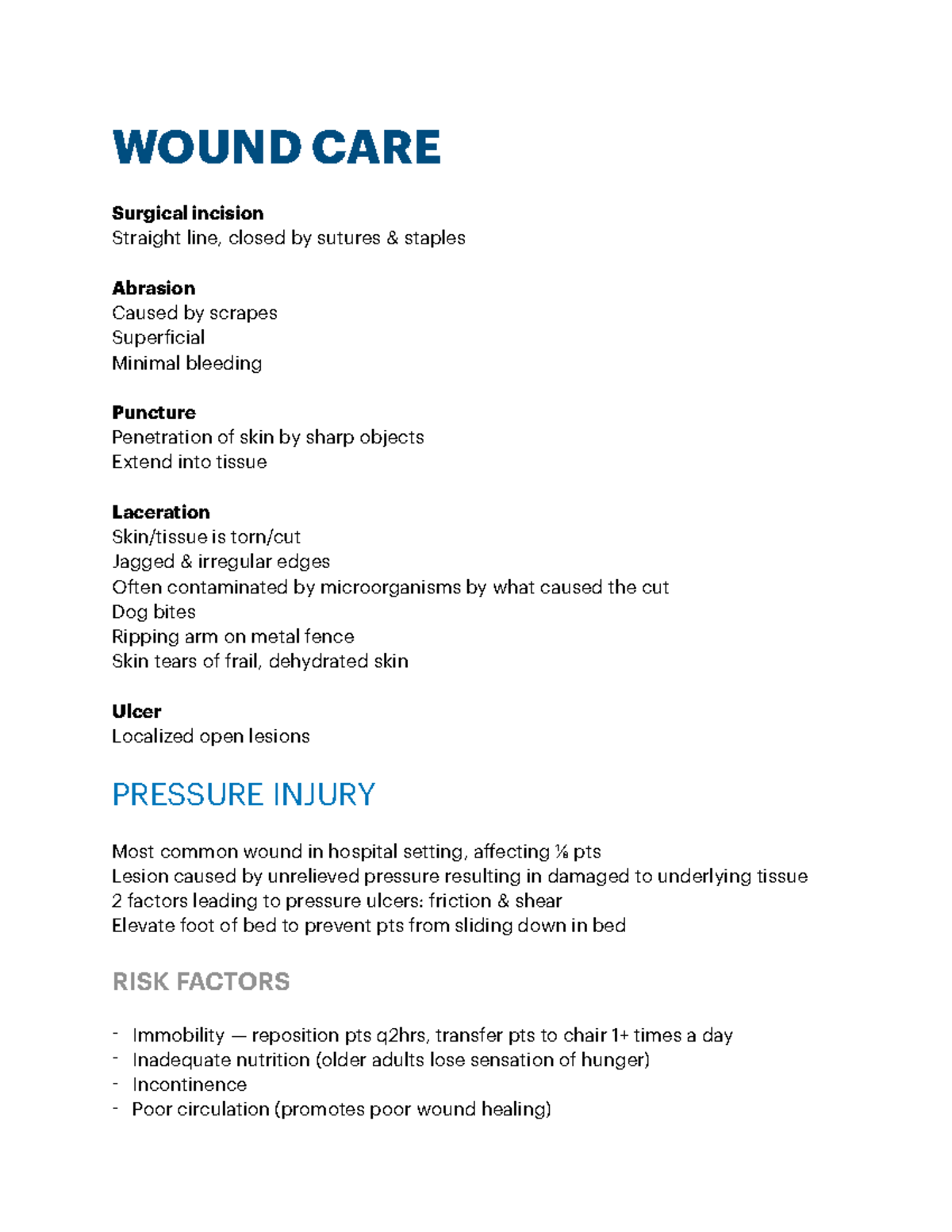 Module 8 - WOUND CARE Surgical incision Straight line, closed by ...