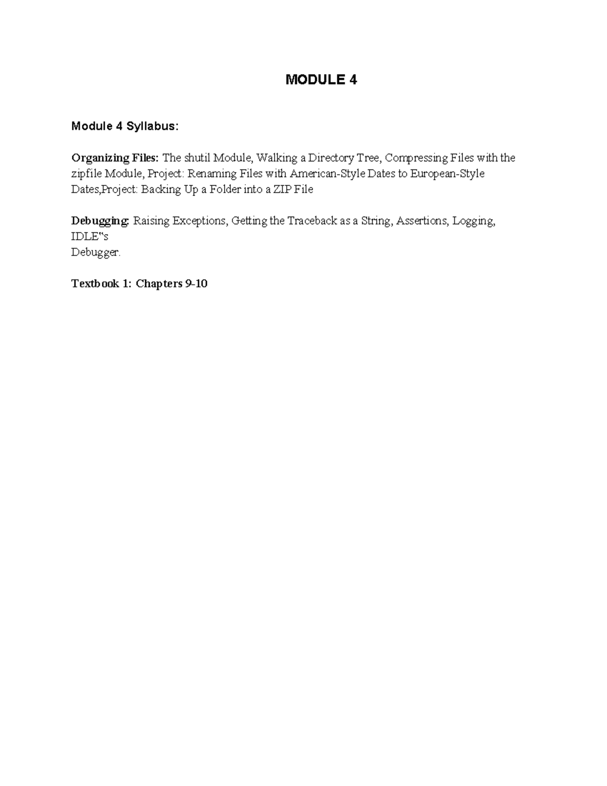 Notes Module 4 Python Programming - MODULE 4 Module 4 Syllabus ... Notes Module 4 Python Programming - MODULE 4 Module 4 Syllabus ...