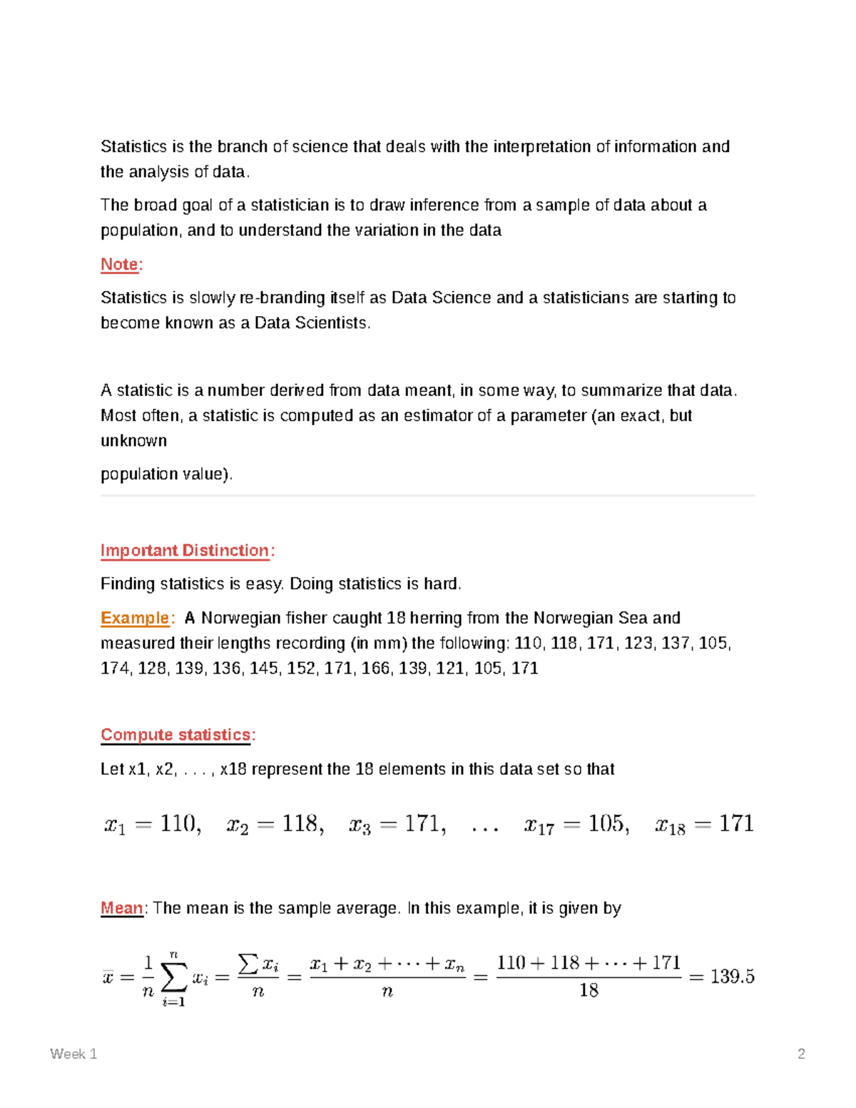 Stat160 Summary Of Chapter 1 Statistics Is The Branch Of Science That