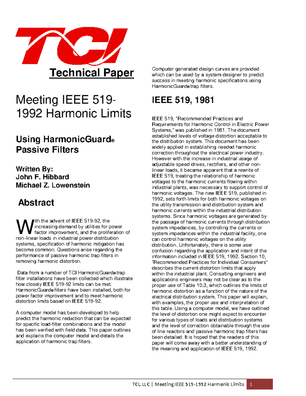 Meetieee - Armonicos - TCI, LLC | Meeting IEEE 519-1992 Harmonic Limits ...