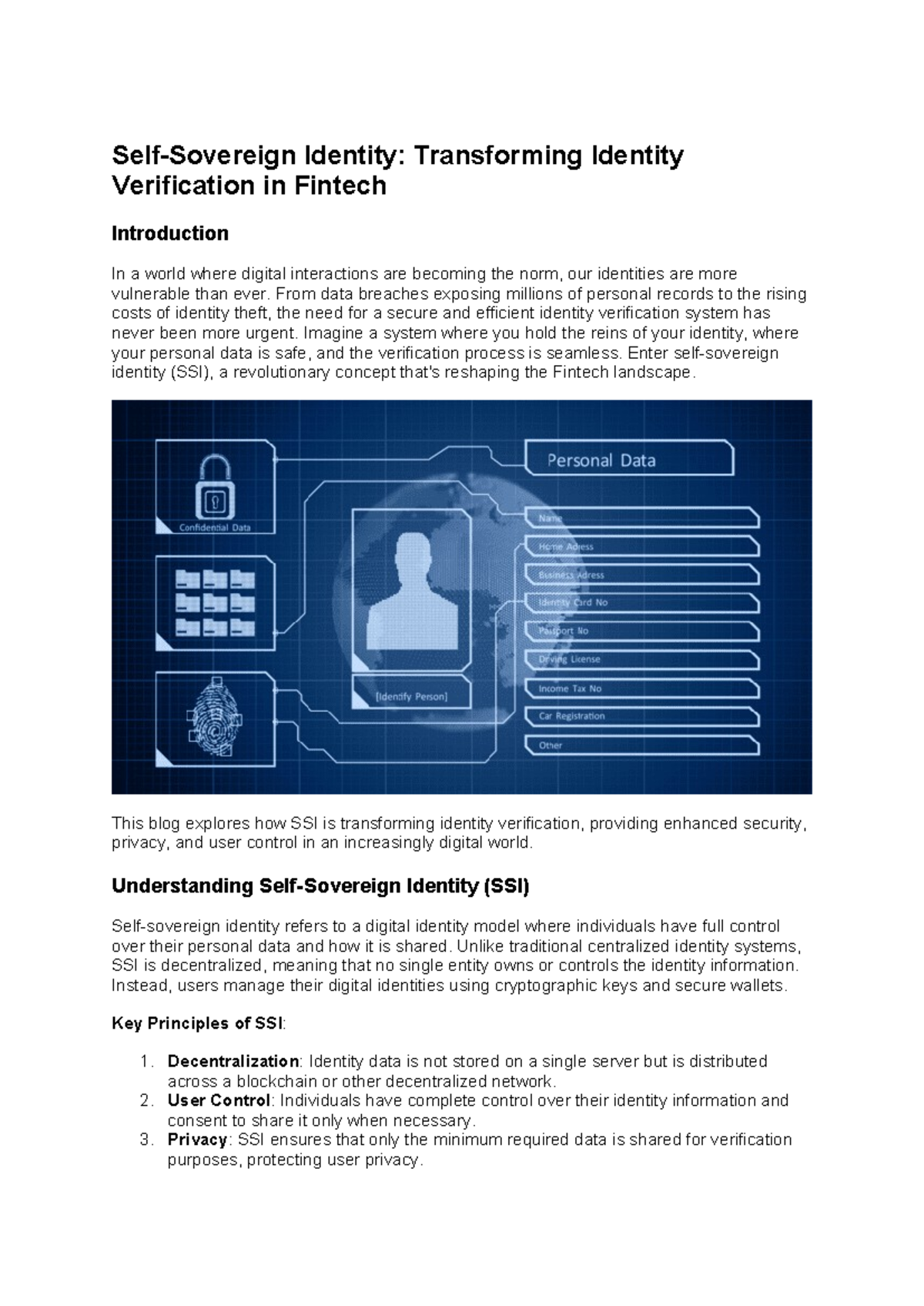 Self-Sovereign Identity Transforming Identity Verification in Fintech ...