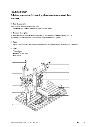 Conveyor - Lab 1, Part 1 - Handling solutions - © Festo Didactic GmbH ...
