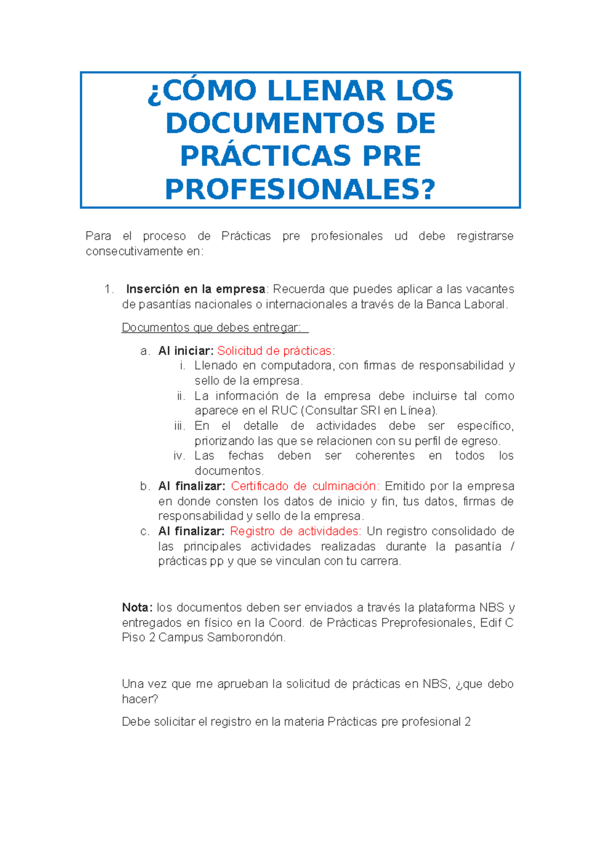 TIPS PARA Llenar TUS Documentos DE Prácticas PRE Profesionales - ¿CÓMO ...