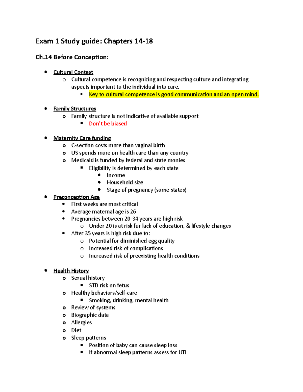 Exam 1 Study guide - Exam 1 - Exam 1 Study guide: Chapters 14- Ch ...