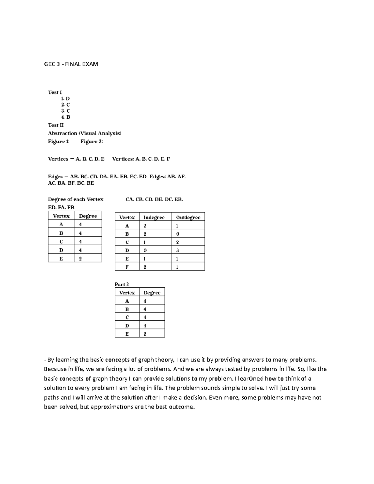 GEC3- Final EXAM - MATHEMATICS - GEC 3 - FINAL EXAM By learning the ...