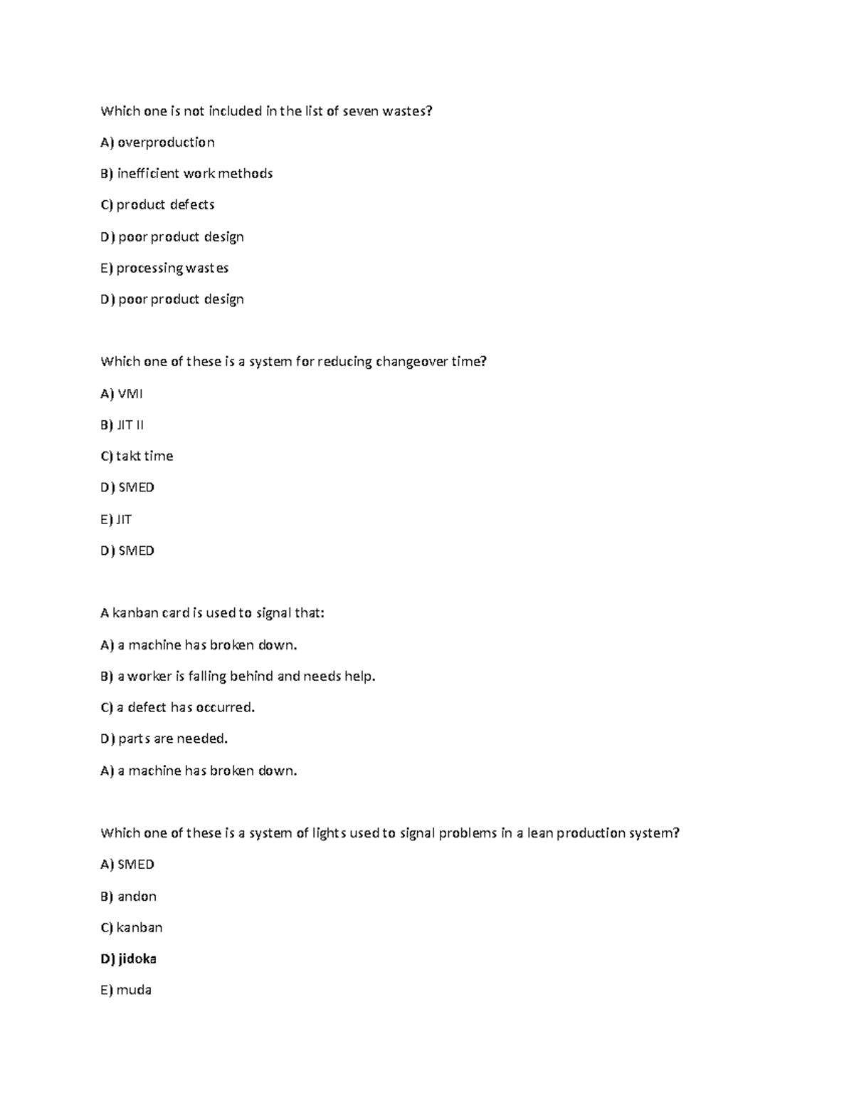 Practice Lecture Notes In Total Quality Management Which One Is Not