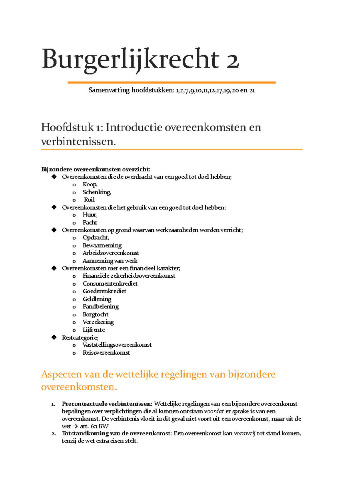 Samenvatting Burgerlijk recht 2 - Burgerlijkrecht 2 Samenvatting ...