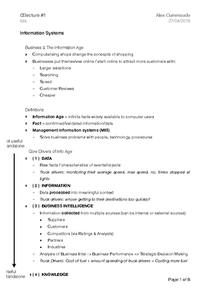 INF 1505 Chapter 1 Notes - Principles of Business Information Systems ...